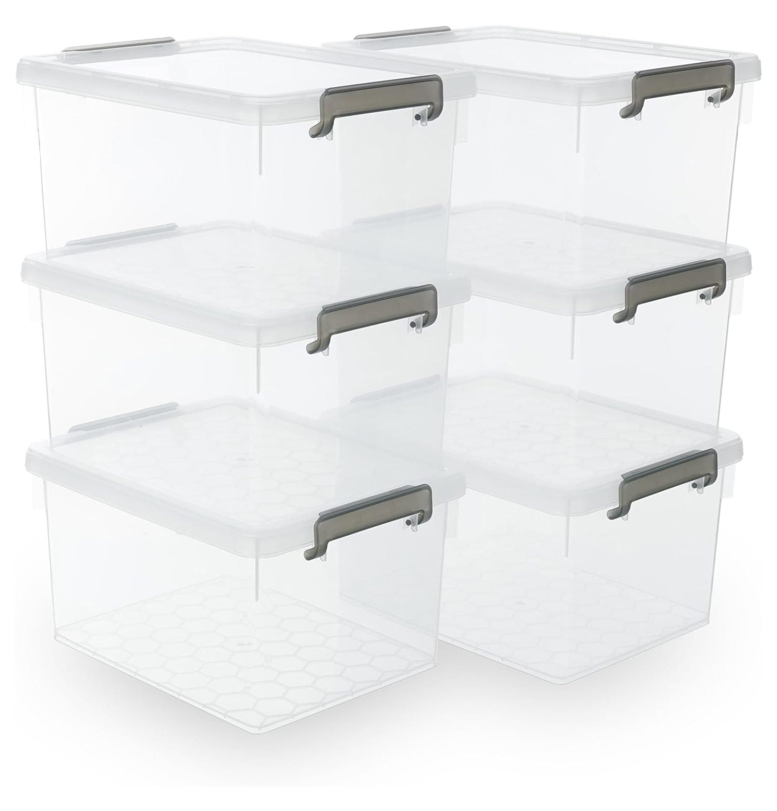 Superwum Citylife 22 2 Qt 6 Packs Plastic Storage Bins With Lids And