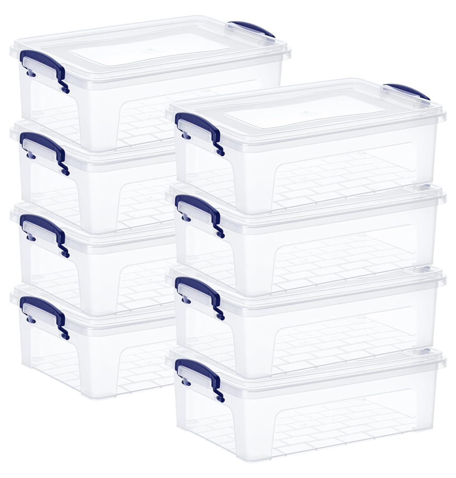 Superwum Clear Storage Bins with Lids, 4 Quart BPA Plastic Containers ...