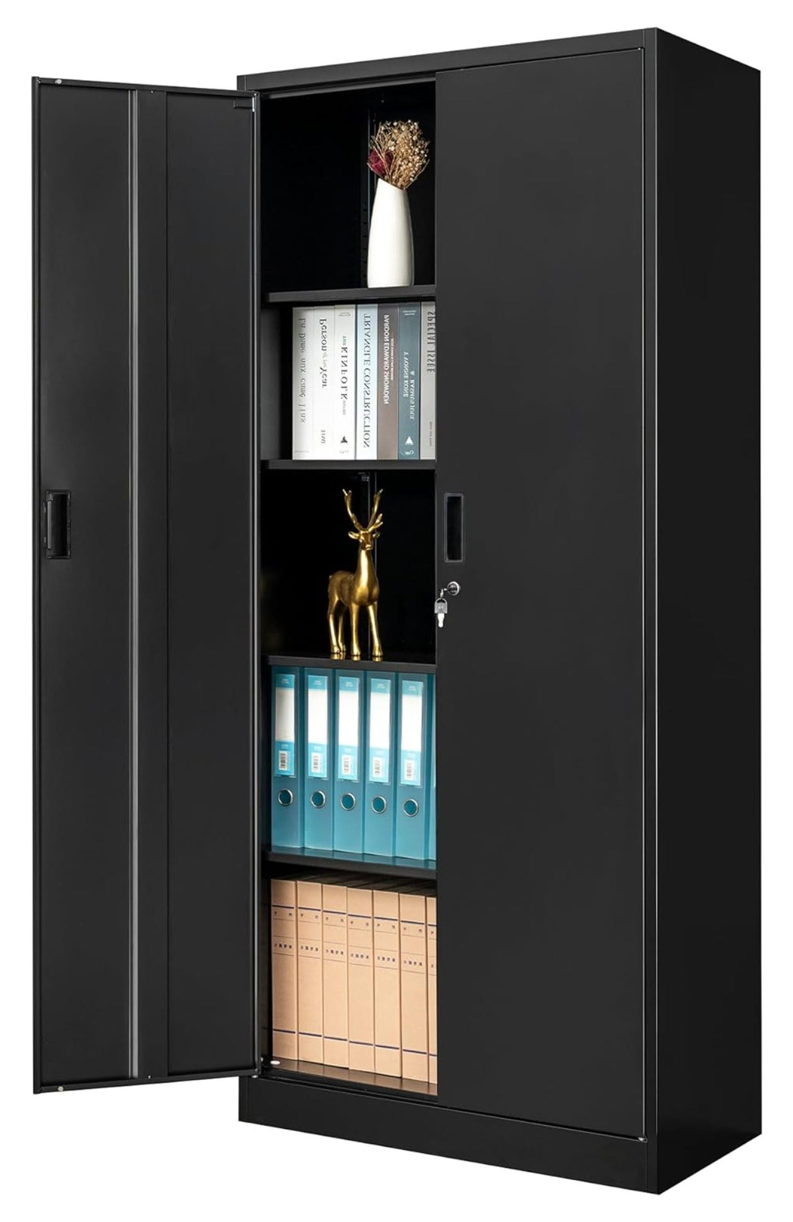 Superwum Metal Storage Cabinet with Lock, 71" Garage Storage Cabinets ...