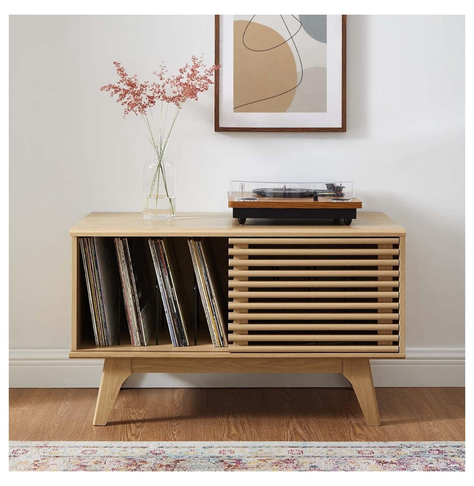 Superwum Render -Century Modern 37" Vinyl Record Display Stand in Oak ...