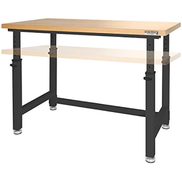 Superwum UltraHD Heavy Duty Height Adjustable Workbench Table w/ Solid ...