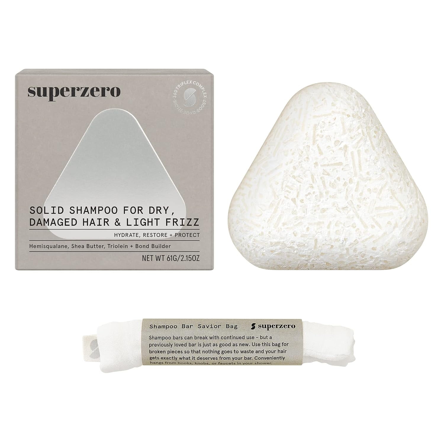 Superzero Deep Moisture + Anti Frizz Shampoo Bar For Curly, Coily ...