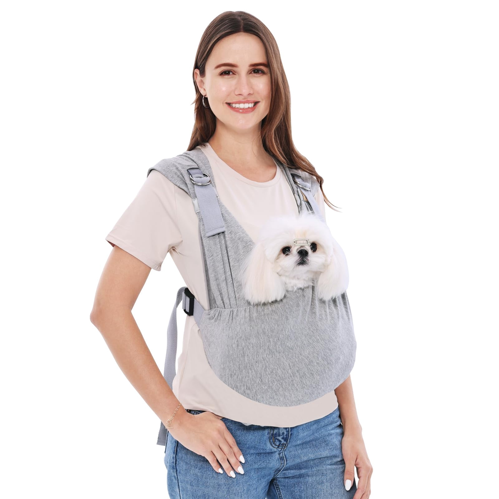 Supet Dog Carrier AJH3 Sling for Small Dogs, Hands Free Cat Sling ...