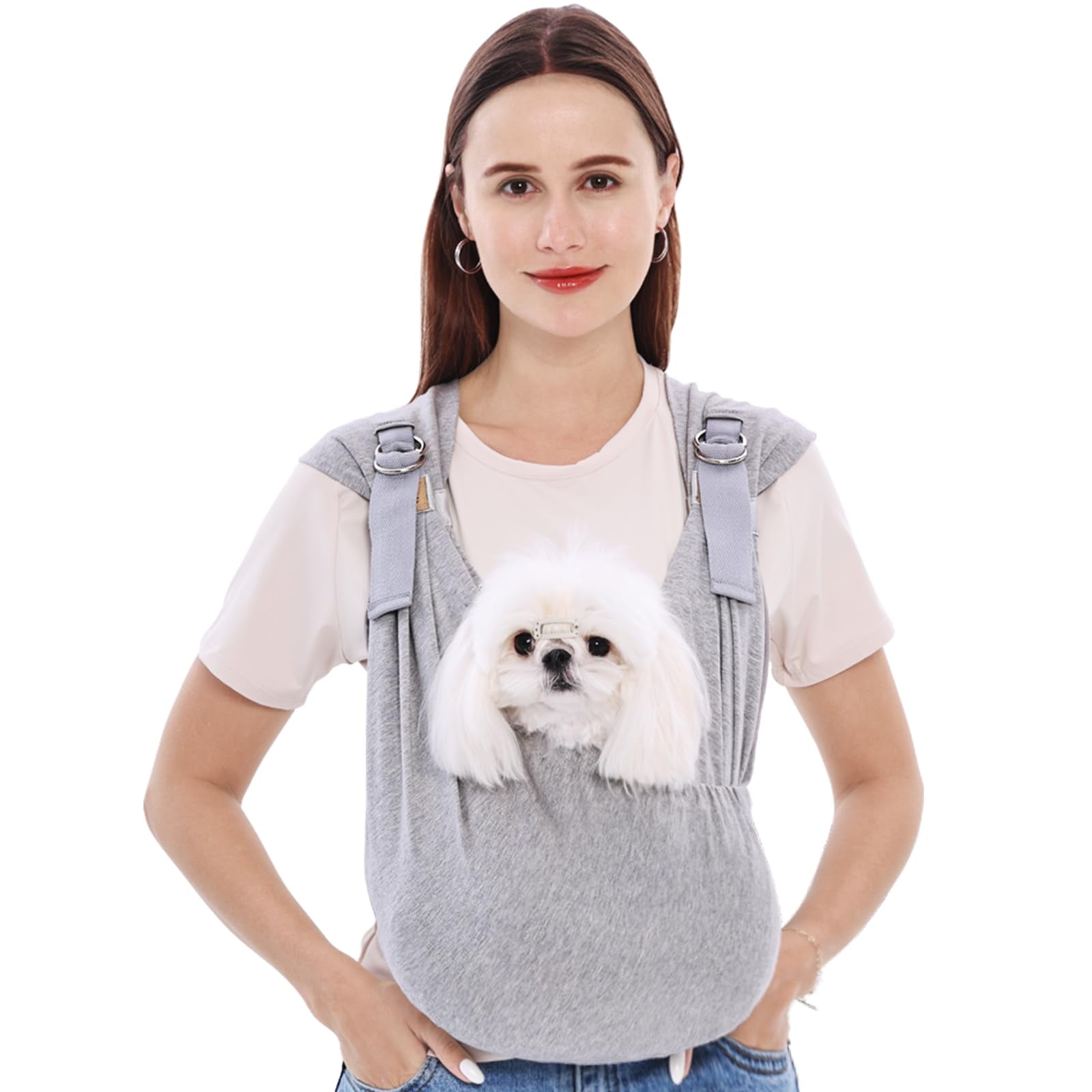 Supet Dog Carrier Sling for Small Dogs, Hands Free Cat Sling Carrier ...