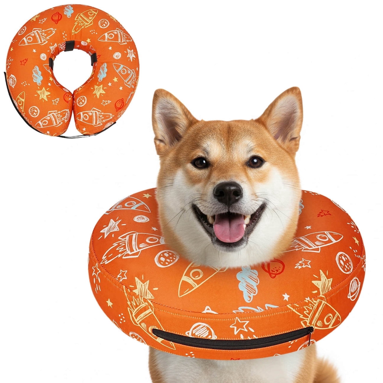Supet Inflatable Dog Recovery Collar, Soft Adjustable Donut Collar to ...