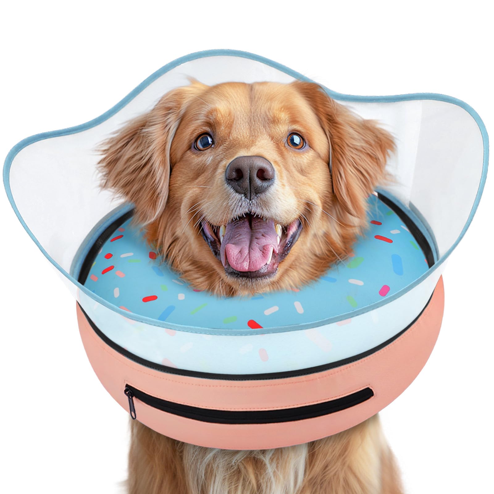 Supet Raised Inflatable FEV6 Dog Cone Collar to Stop Licking, Soft Dog ...
