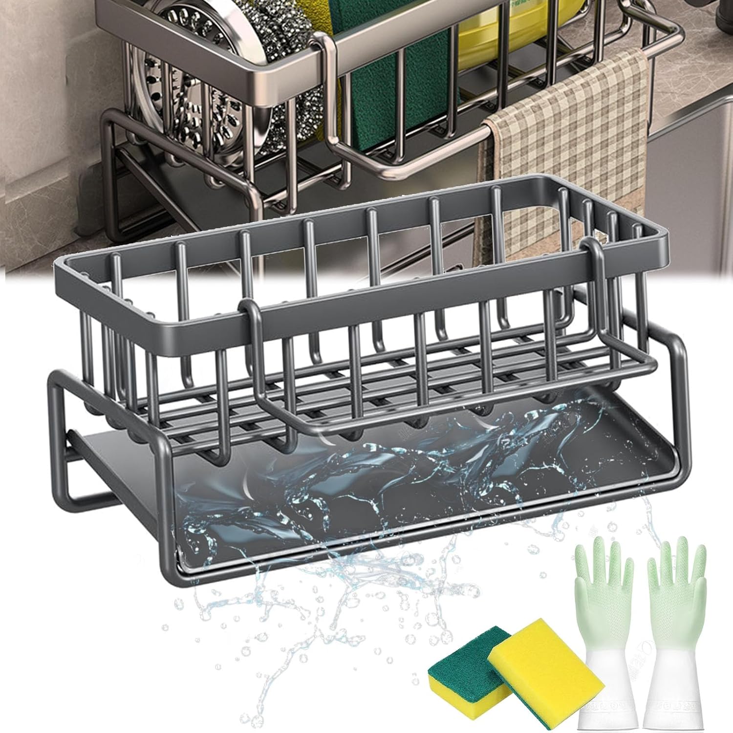 Supieriority Slope Sink Drain Rack, Stainless Steel Sink Organizer ...