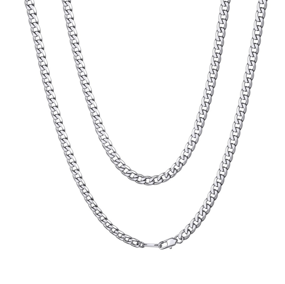 Suplight 4mm Cuban Link Chain For Men Stainless Steel Curb Chain 24 ...