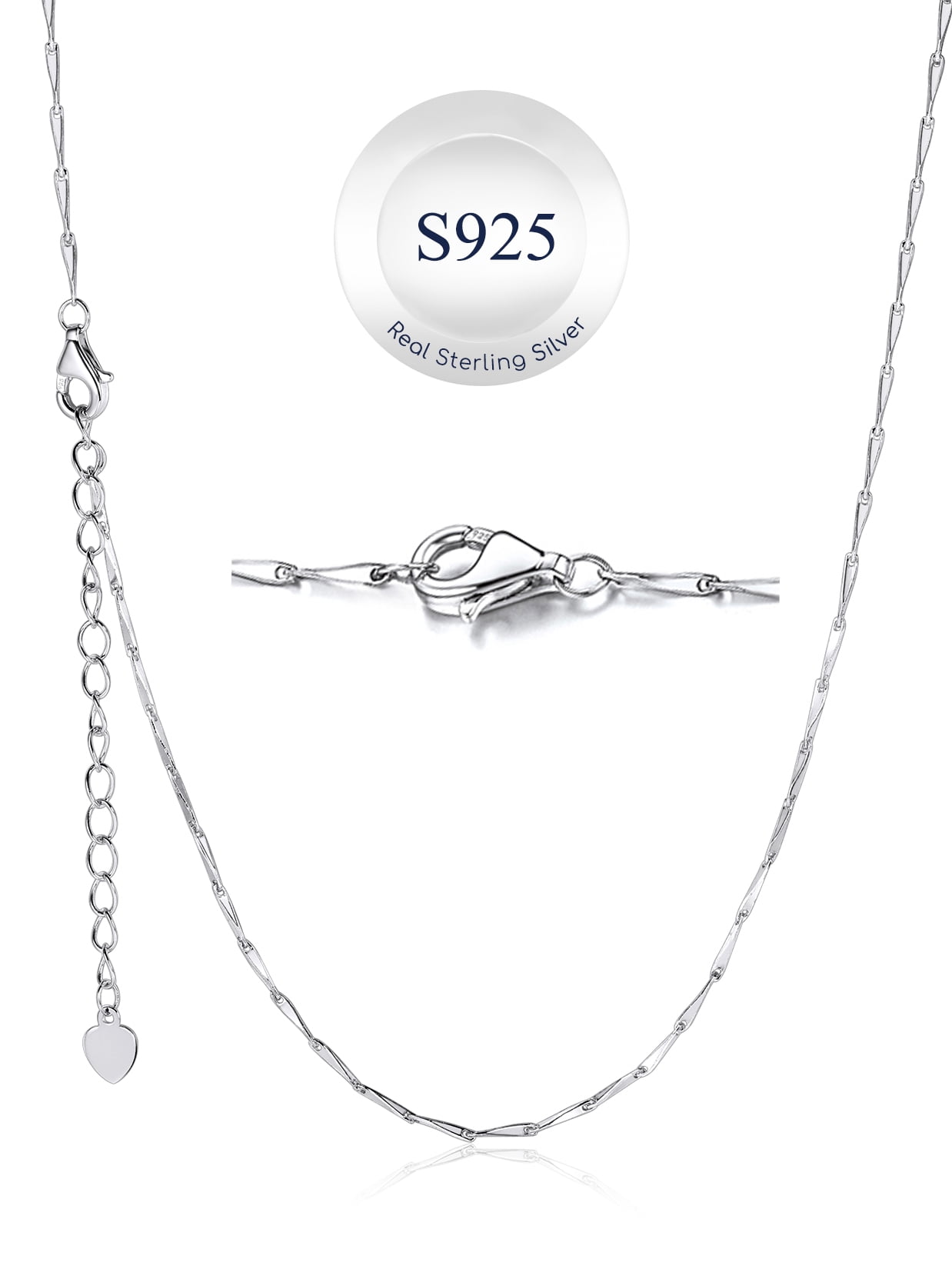 Suplight 925 Sterling Silver Women Necklace Melon Chain for Women 1mm ...