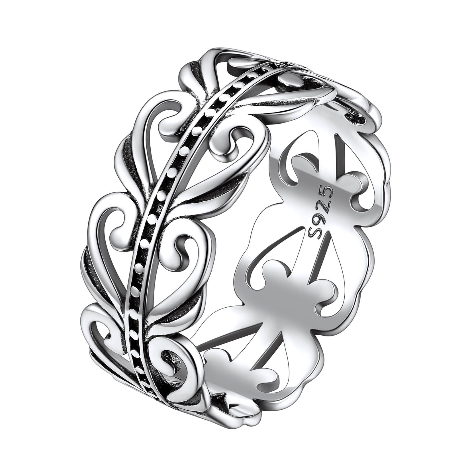 Suplight 925 Sterling Silver Retroc Celtic Knot Band Ring 8mm Irish ...