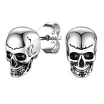 FaithHeart Skull Earrings, Gothic Stainless Steel, Huggie Hoop Earrings ...