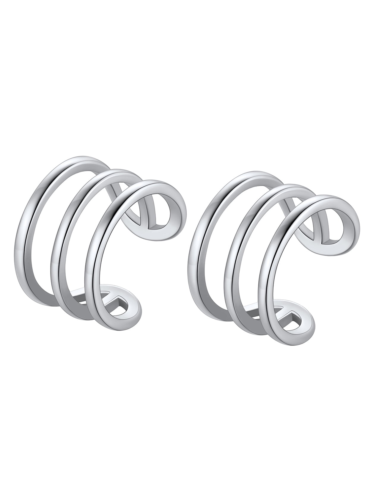 Suplight 925 Sterling Silver White Gold Plated Ear Cuffs Earrings ...