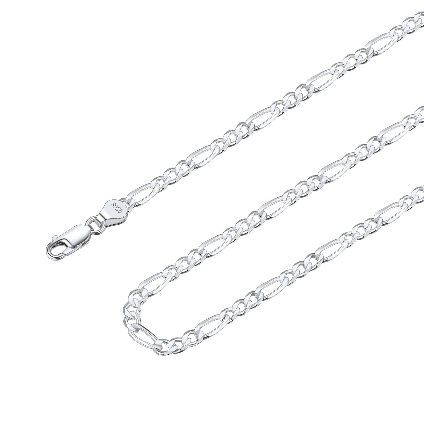 Suplight 925 Sterling Silver 3mm/5mm Figaro Chain Necklace for Men Women, Silver Jewelry Gift ...