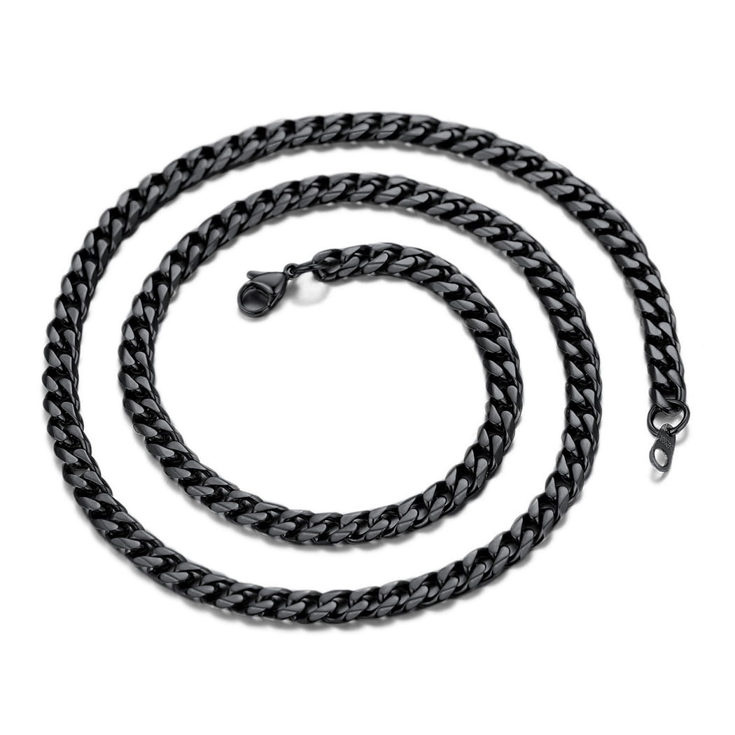 Suplight Mens Hip Hop Necklace 6mm Miami Unisex Curb Cuban Link Chain ...