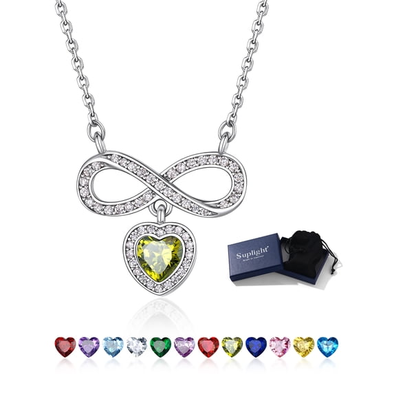 Suplight Necklaces for Women, 925 Sterling Silver Infinity Heart ...