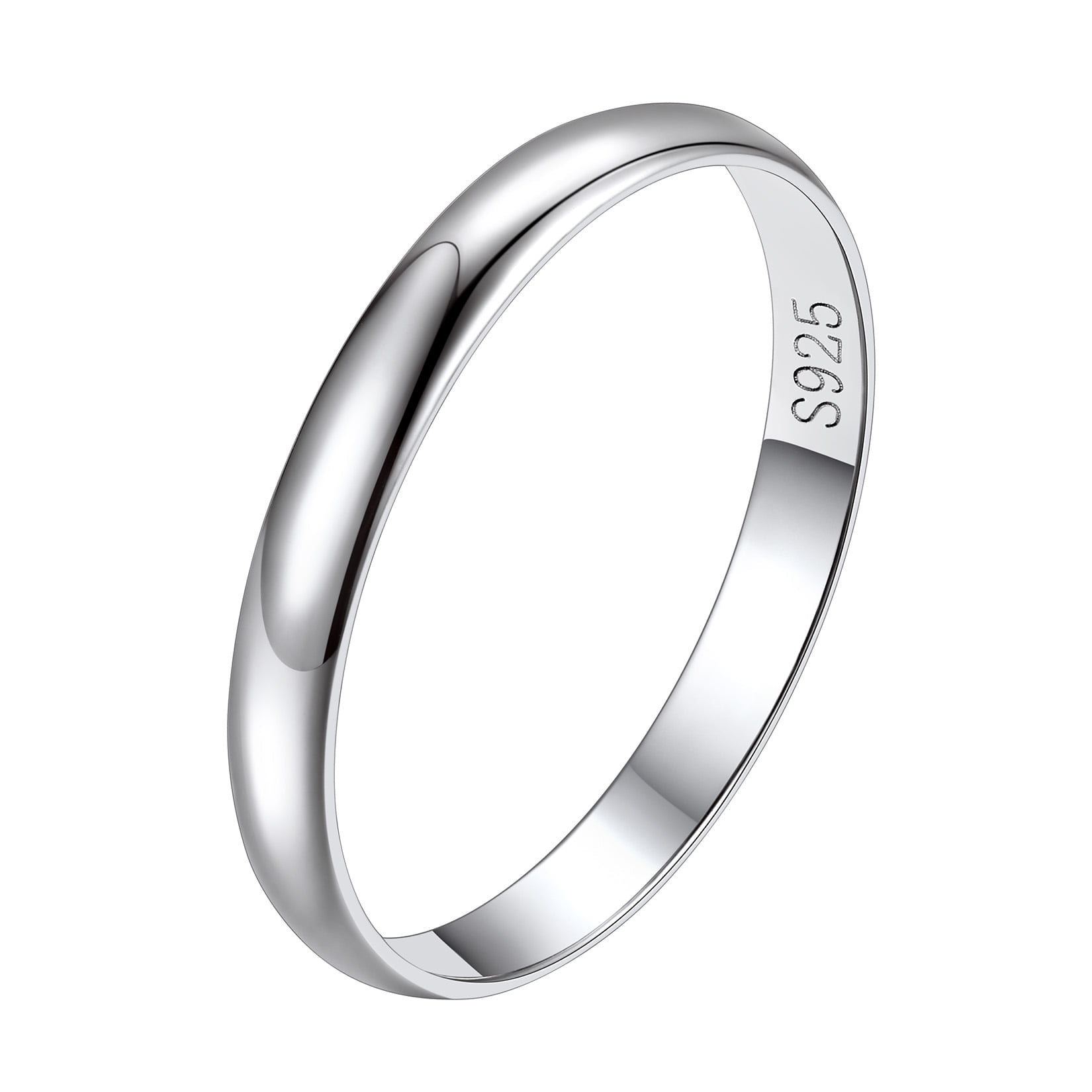 Suplight Sterling Silver Rings for Women Simple Plain Band Rings ...