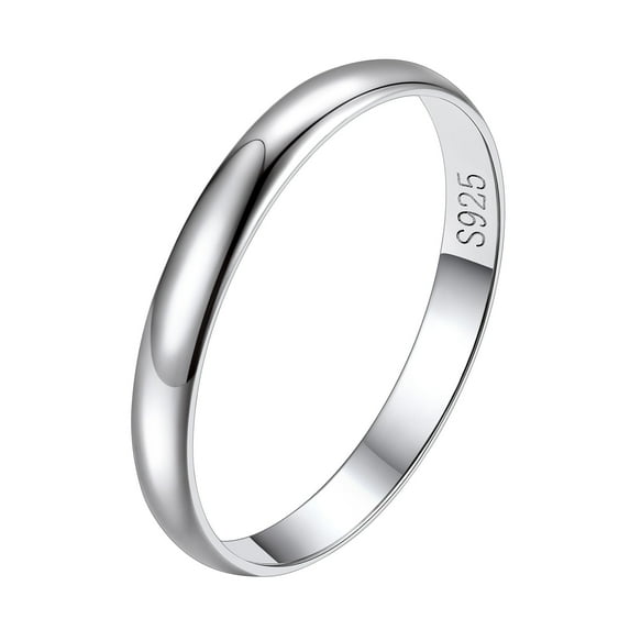Suplight Sterling Silver Rings for Women Simple Plain Band Rings ...
