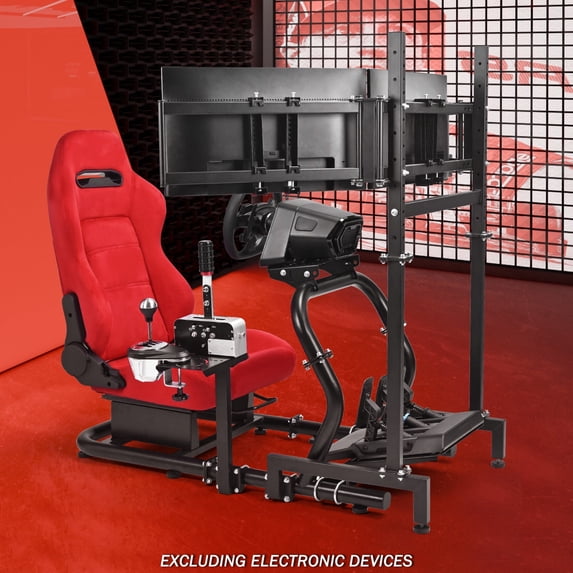 Supllueer 50MM Adjustable Racing Cockpit with Red Suede Seat and Triple ...