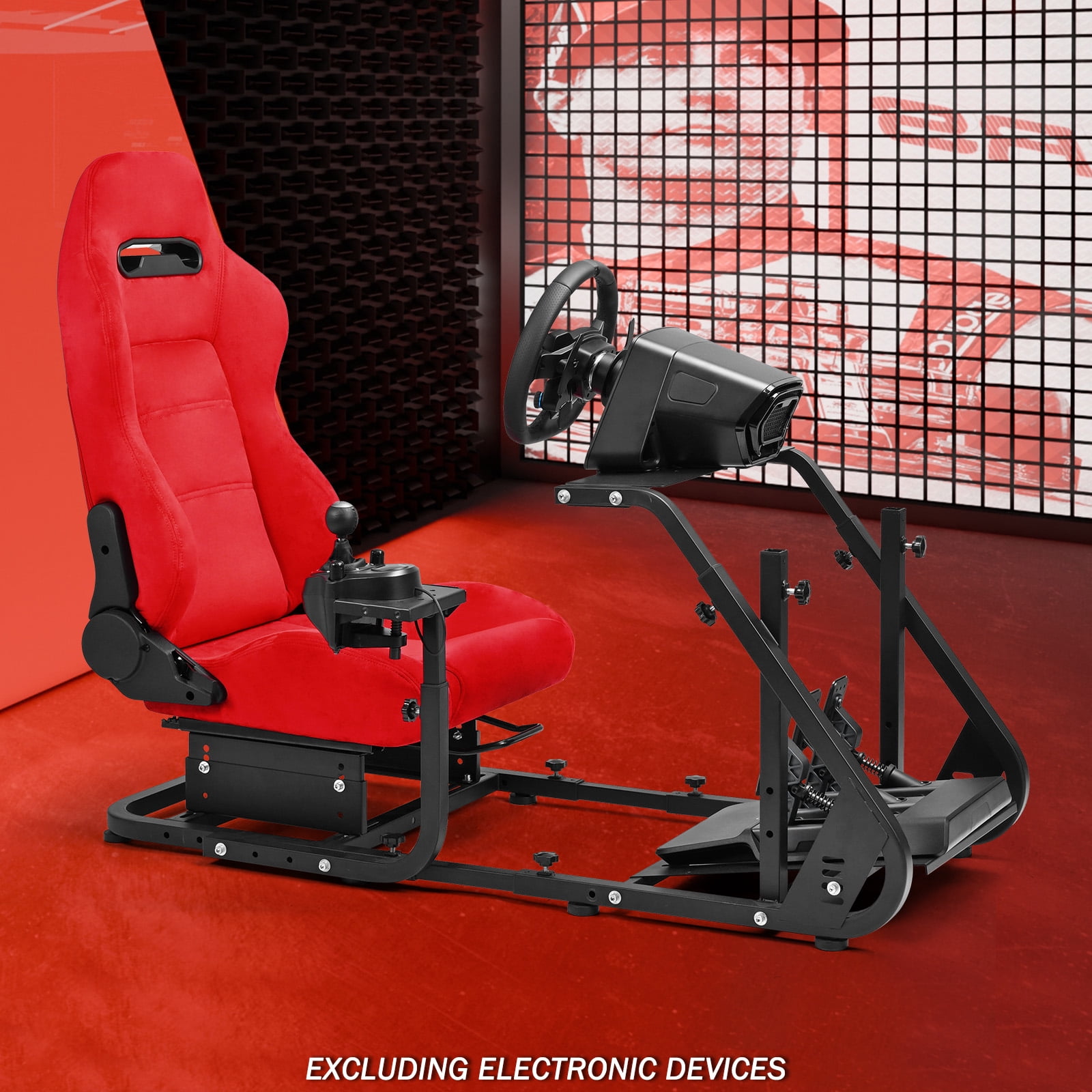 Supllueer Adjustable Racing Cockpit with Red Suede Seat Fit for ...