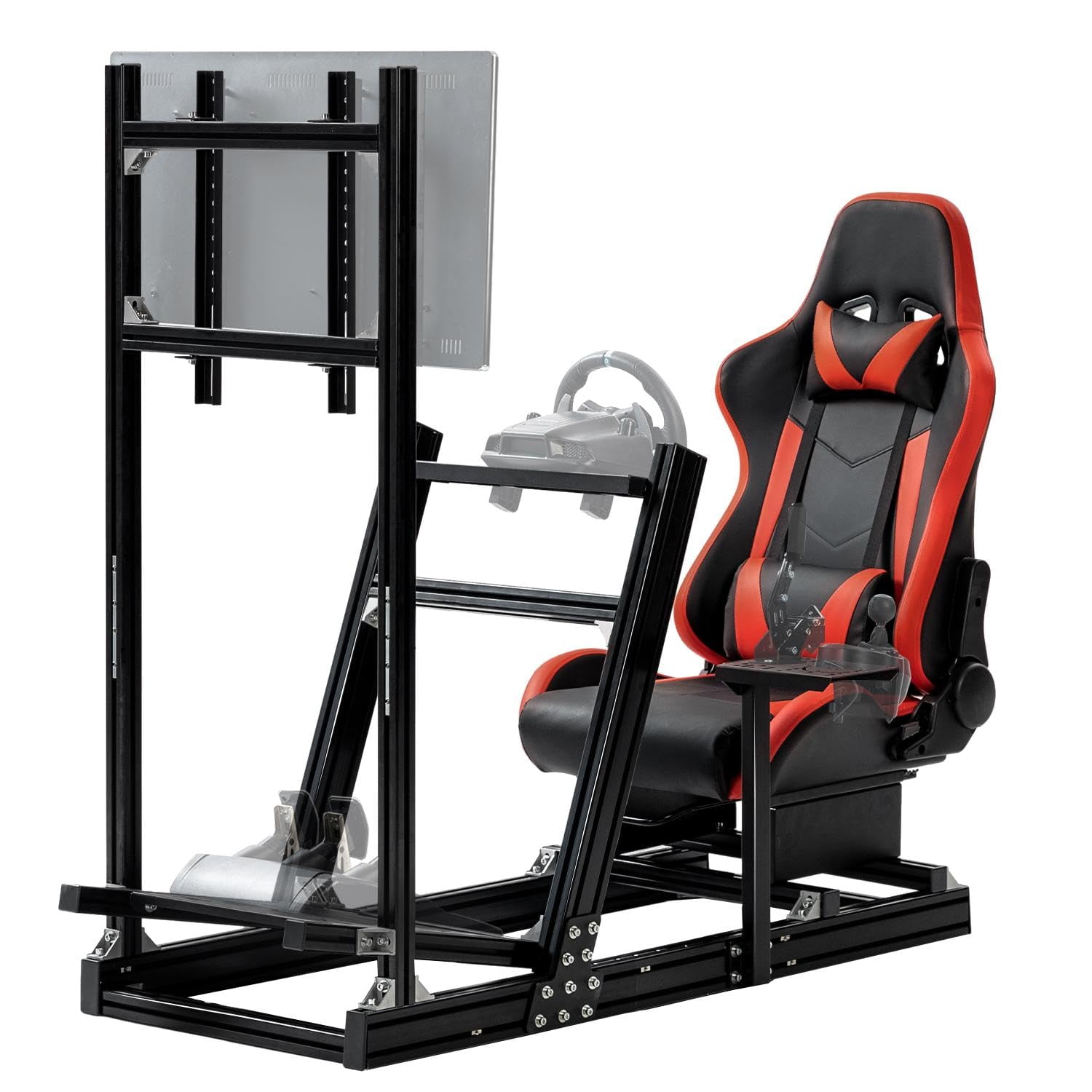 Supllueer F1 Racing Simulator Cockpit with Monitor Stand Seat Fit ...
