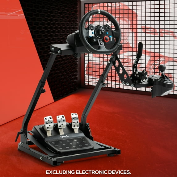 Supllueer Foldable Racing Wheel Stand, Adjustable Pedal Angle, Fits ...
