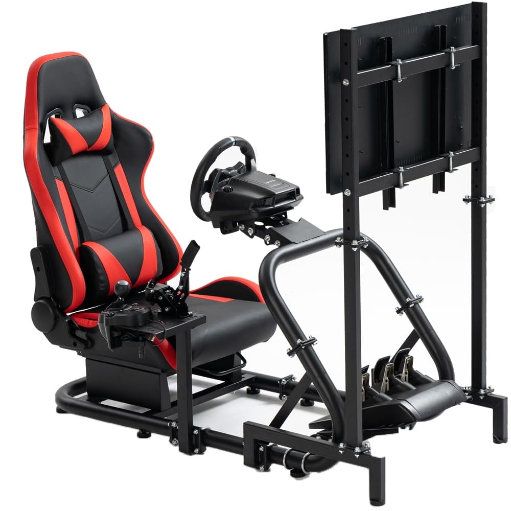 Supllueer G29 Racing Simulator Cockpit with Dual Reinforcement Arms Fit ...