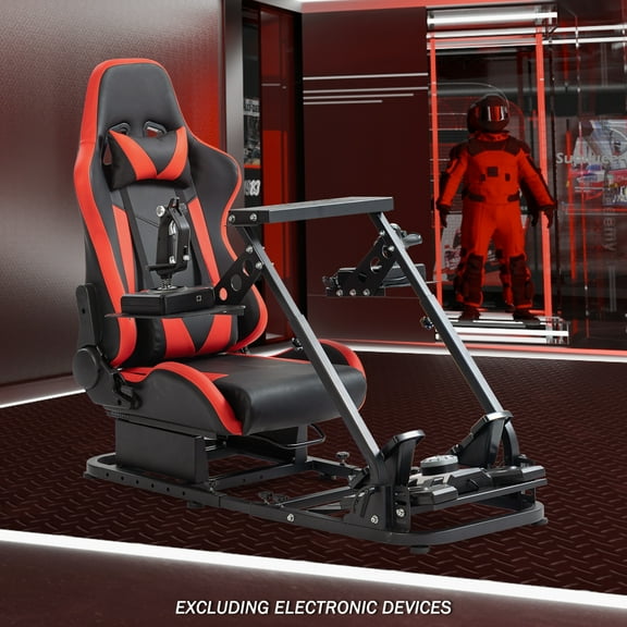 Supllueer Stable Racing Simulator Cockpit with Gaming Seat for PC, Xbox ...