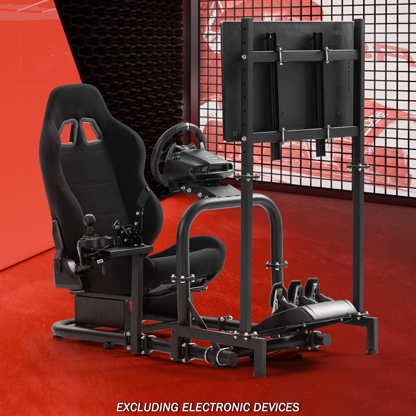 Supllueer Racing Gaming Simulator Cockpit with Seat and Monitor Mount ...