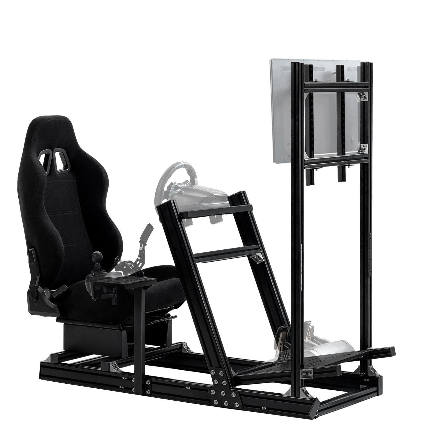 Supllueer Racing Sim Cockpit with Monitor Stand Seat Fit Logitech GPRO ...