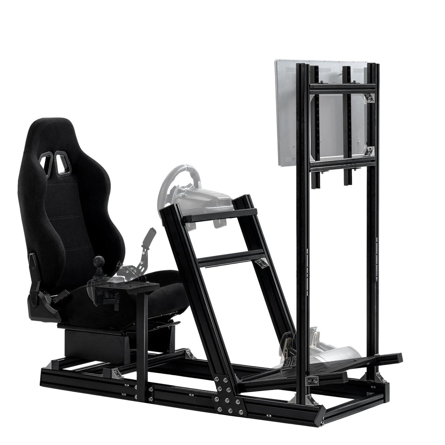 Supllueer Racing Sim Cockpit with Monitor Stand Seat Fit Logitech GPRO ...