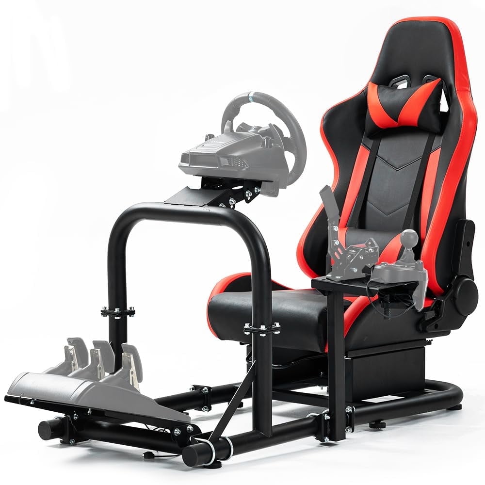 Supllueer Racing Sim Cockpit with Seat Upright Stable Fit Logitech ...