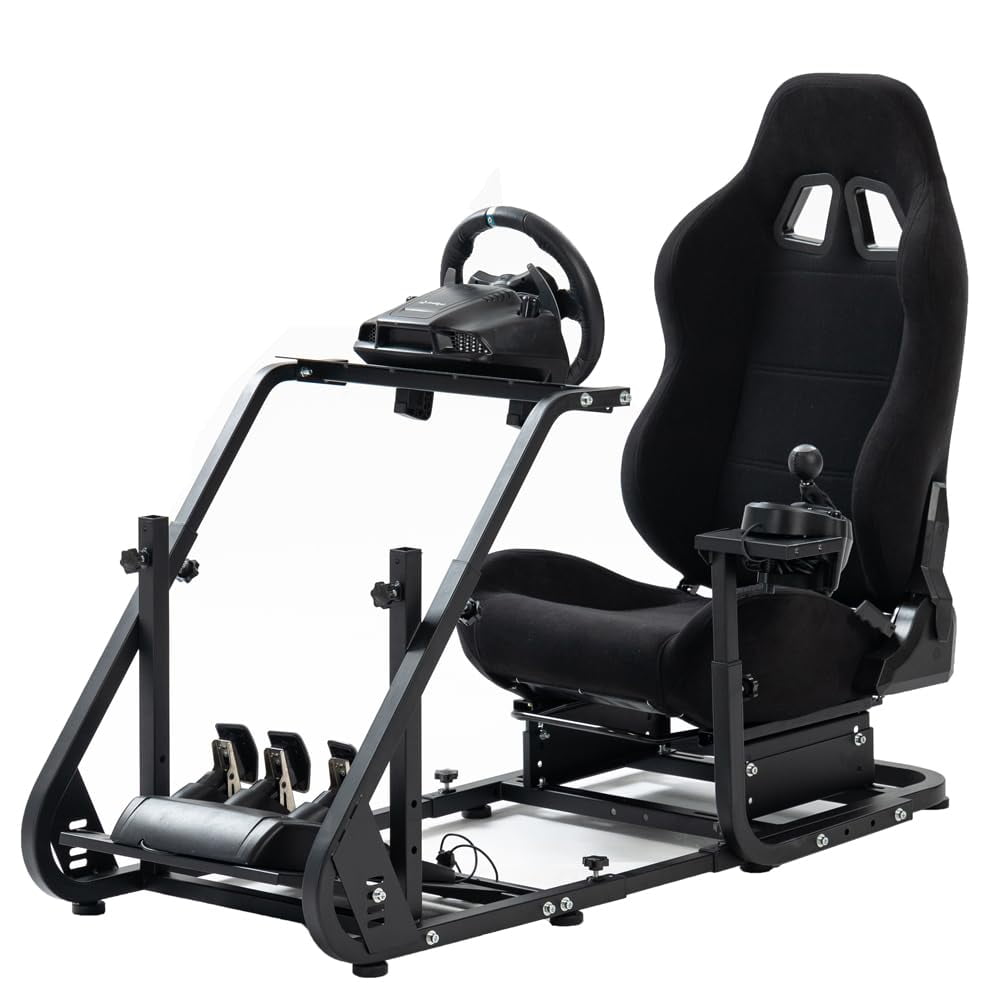 Supllueer Racing Simulator Cockpit with Seat Mountable Monitor Stand ...
