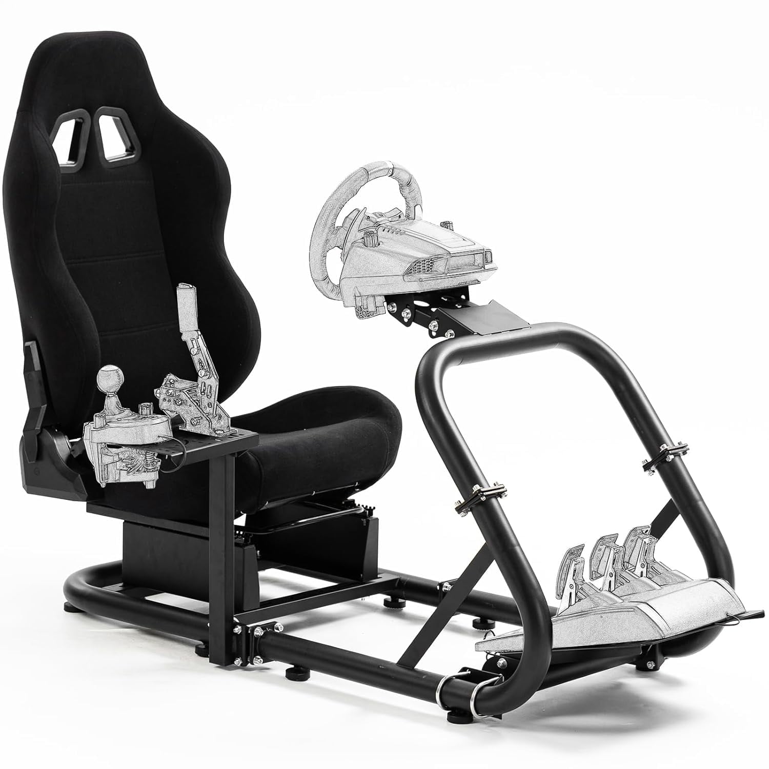 Supllueer Racing Simulator Cockpit with Seat Fit Logitech G29 G923 G920 ...