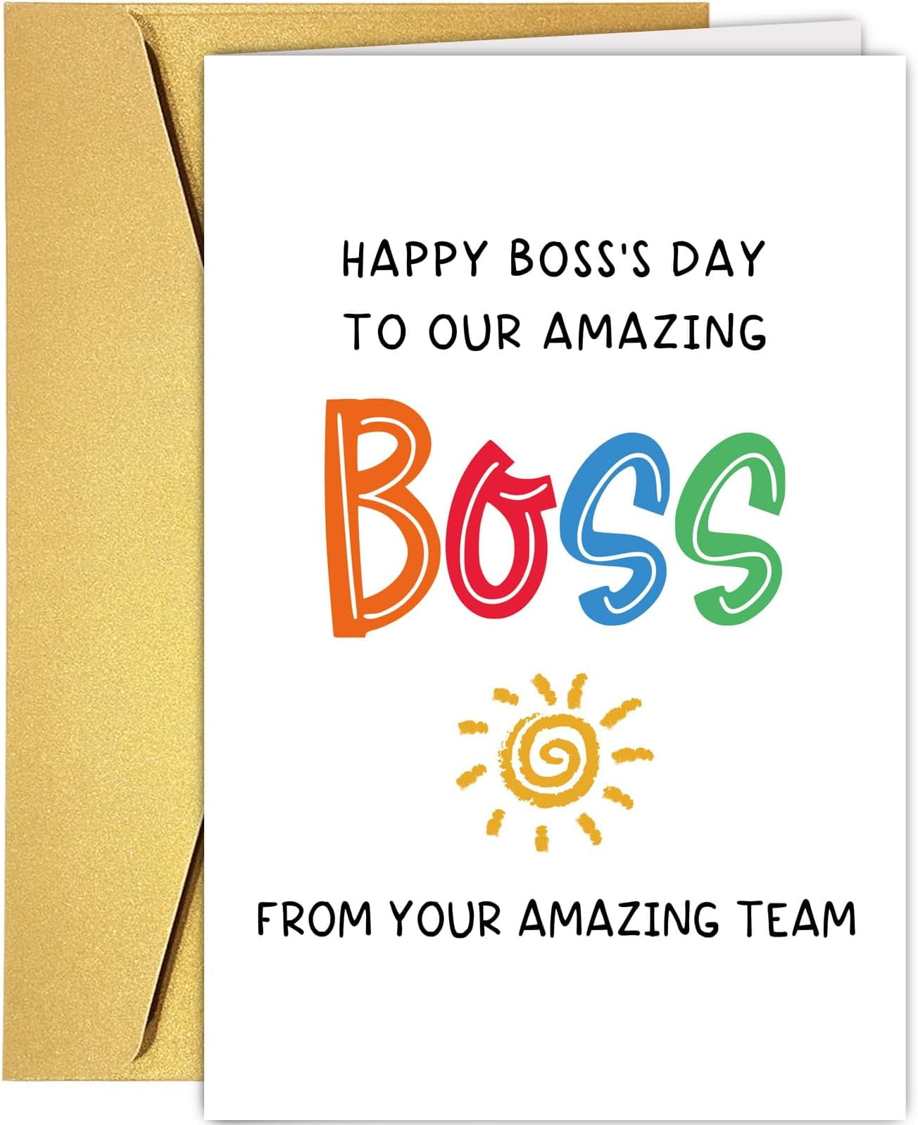 Supoeguk Hilarious Boss Day Card from Team, Funny Boss's Day Card for ...