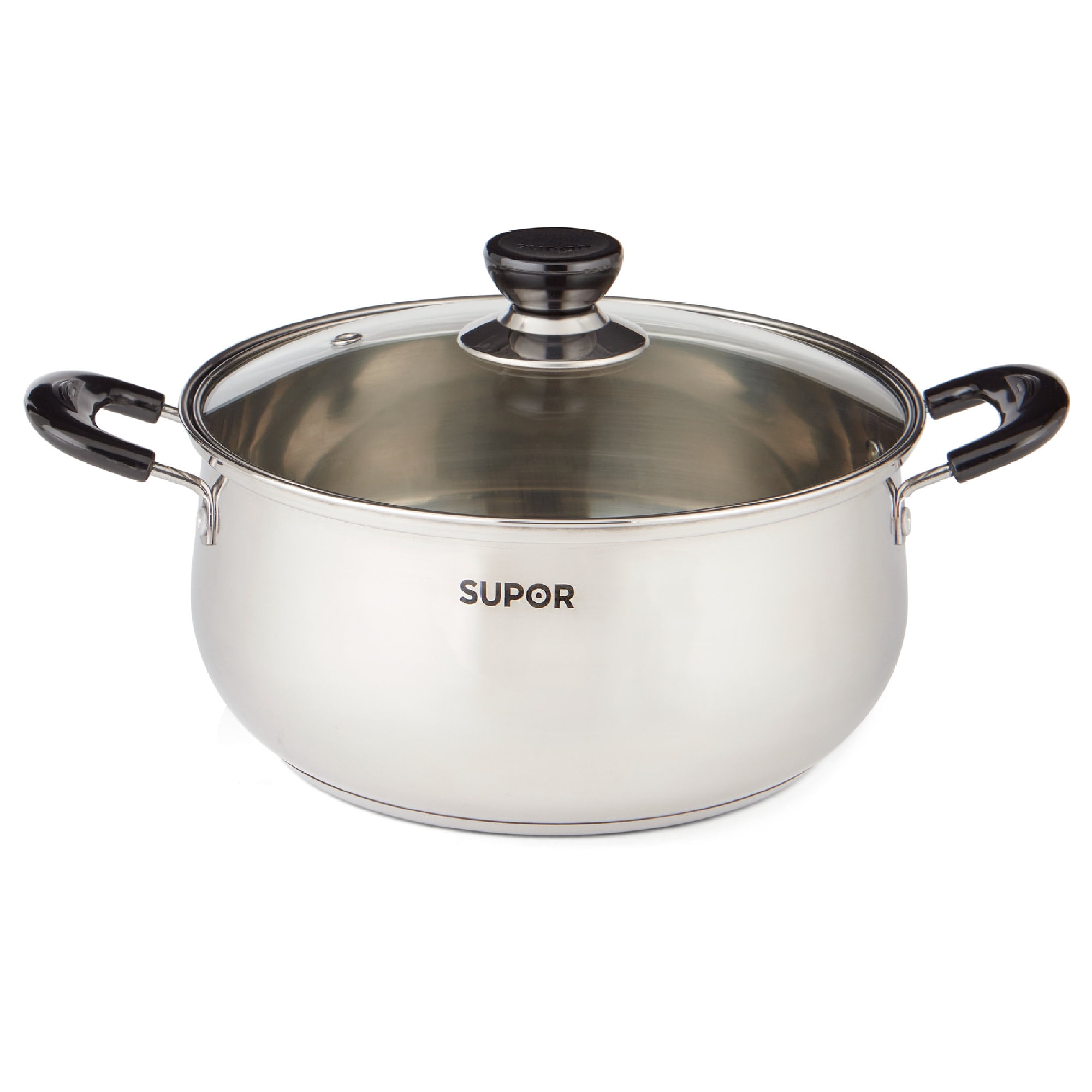 Supor 4.3QT Stainless Steel Saucepot with Glass Lid – 22cm Saucepan for ...