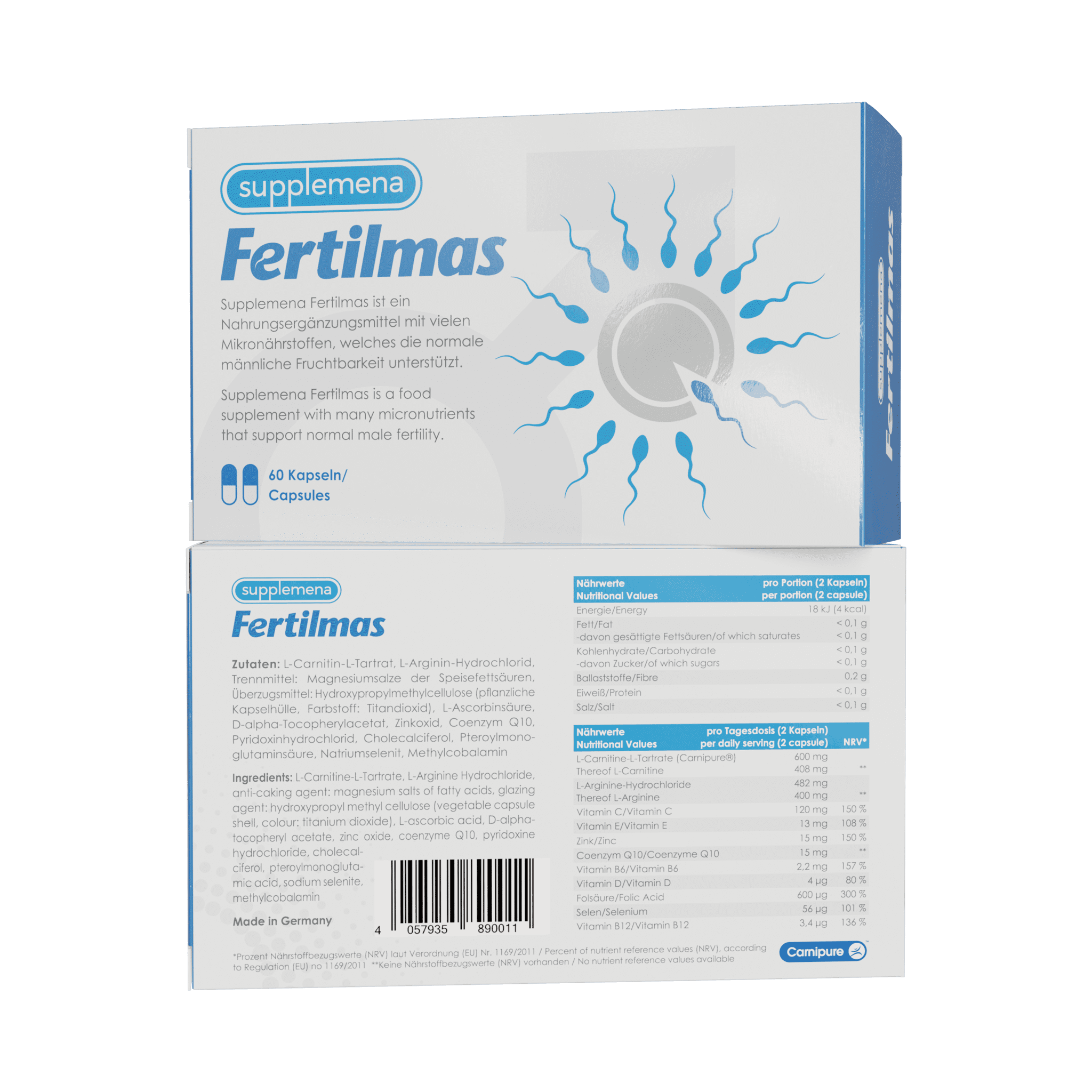 Supplemena Fertilmas Male Fertility Supplement - 2 Month Supply - 2x 60 ...