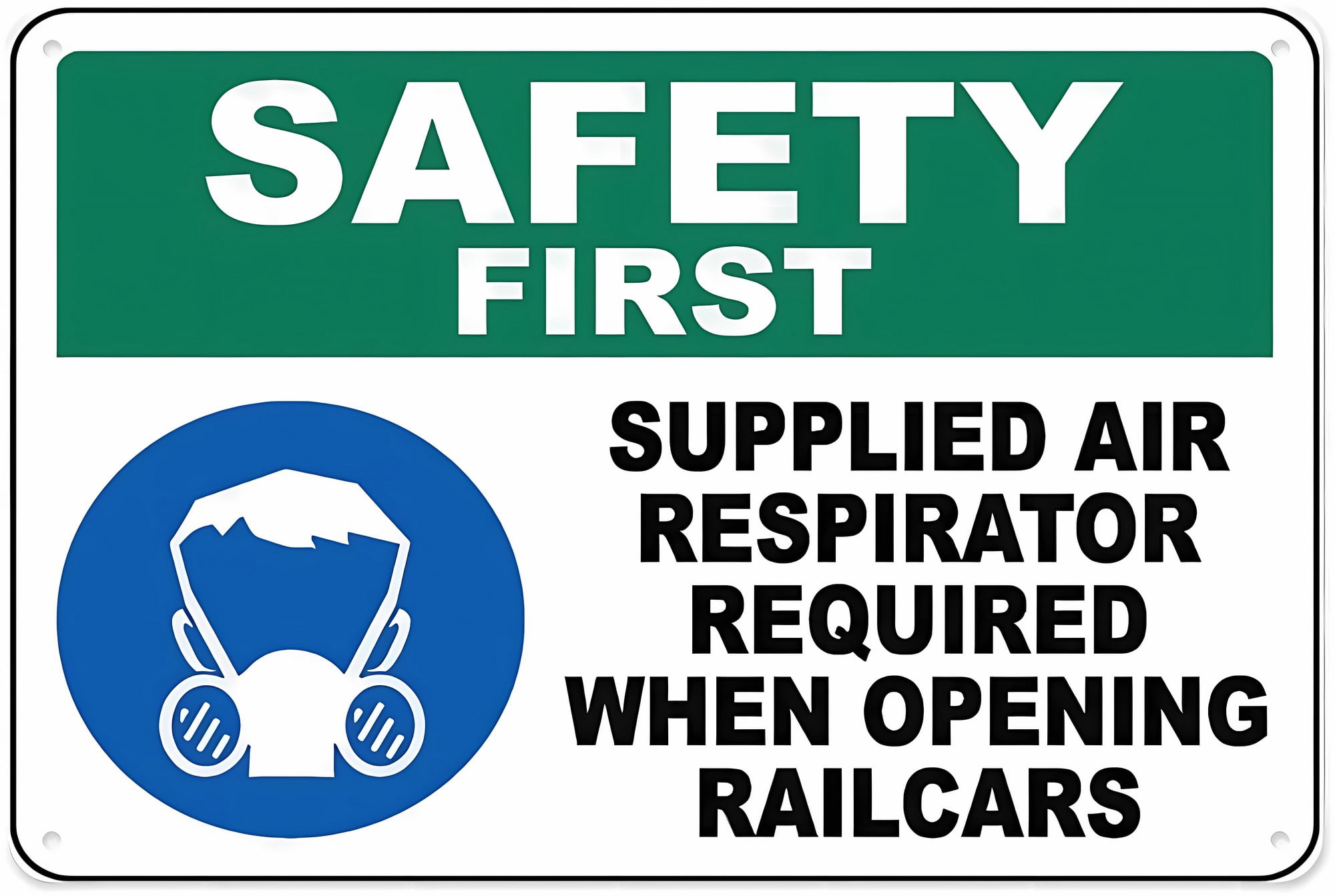 Supplied Air Respirator Required Sign - 8"x12" Aluminum Tin Warning ...