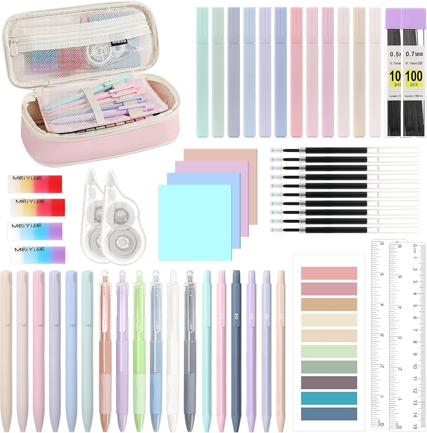 Supplies with Pencil Pouch, Cute Stationery Set for Students Office, 12 ...