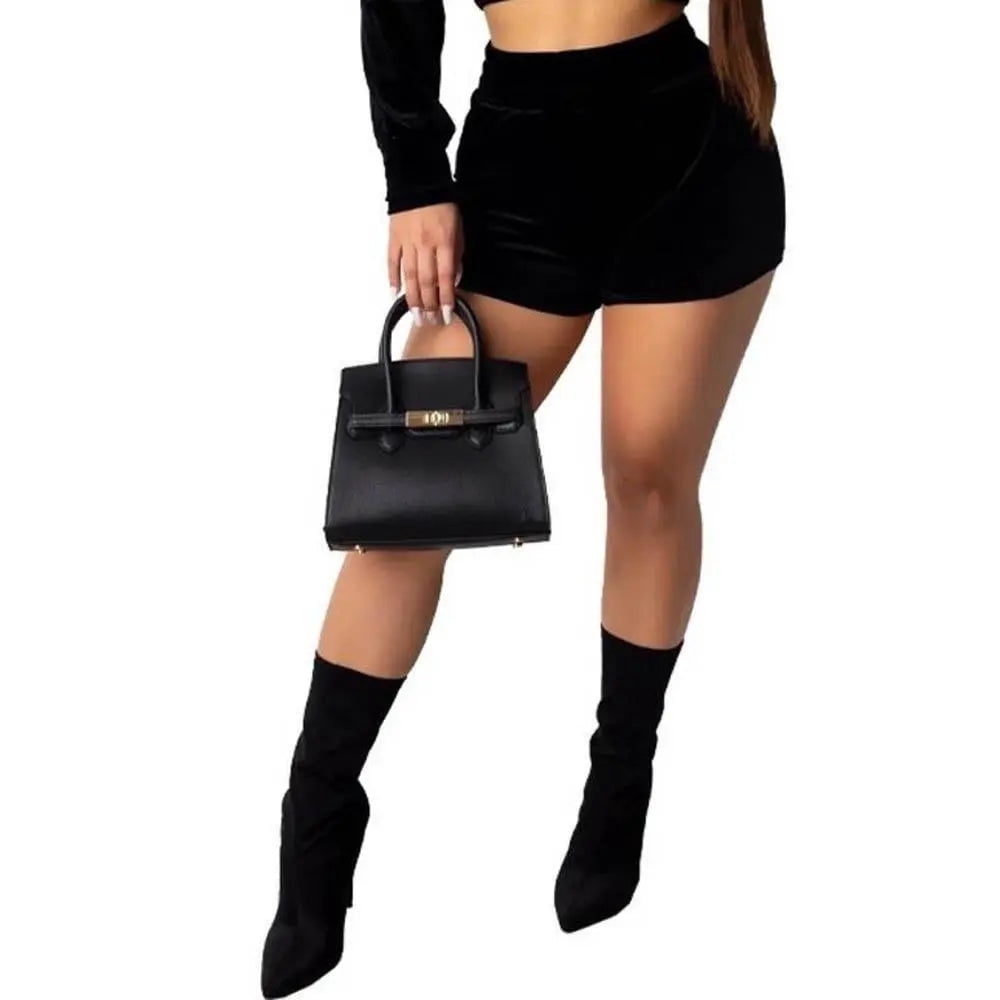 Supply Demand Women Kendall Velour Shorts Black - Walmart.com