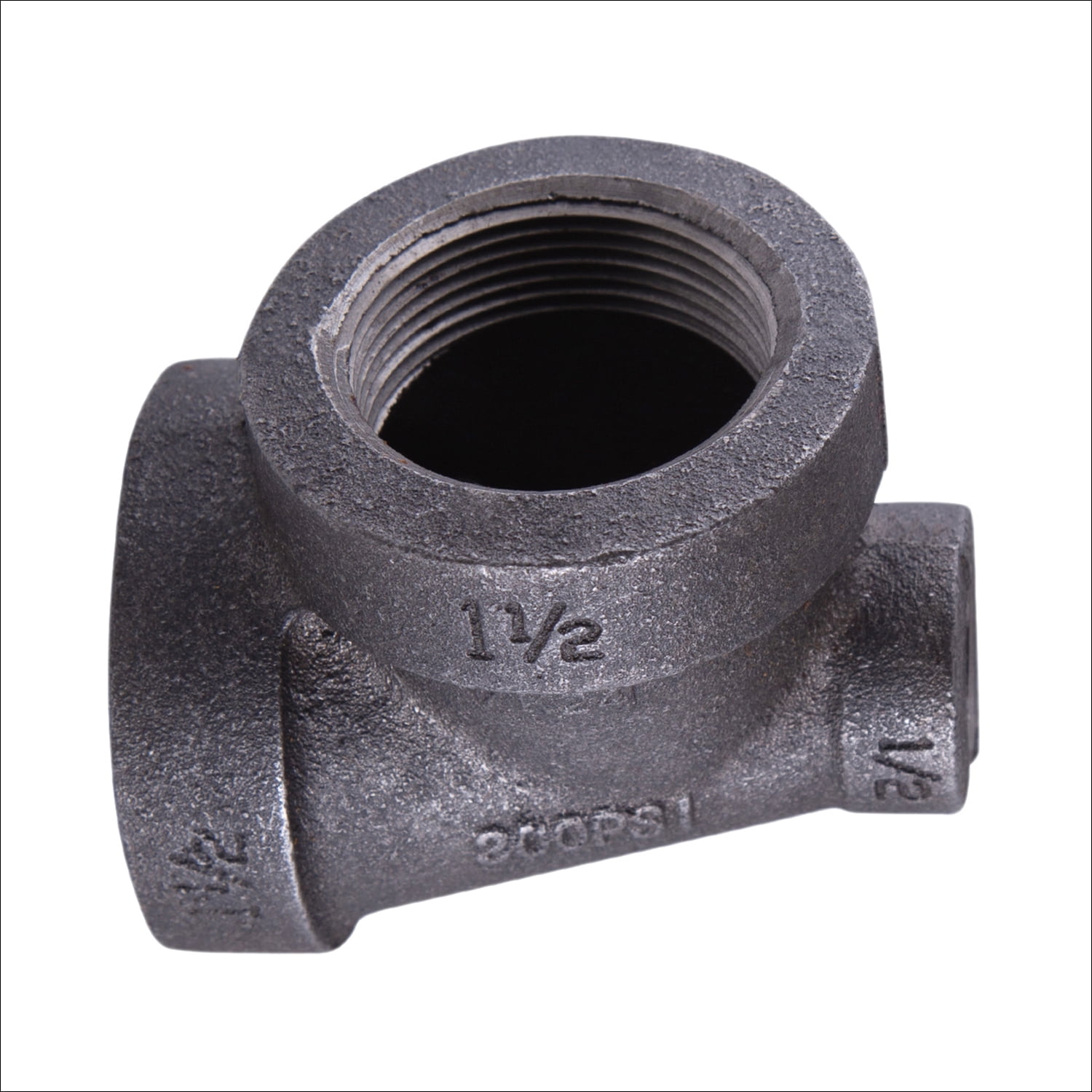 Supply Giant 1-1/2" x 1/2" x 1-1/2" BLack Pipe Fitting Reducing Tee ...