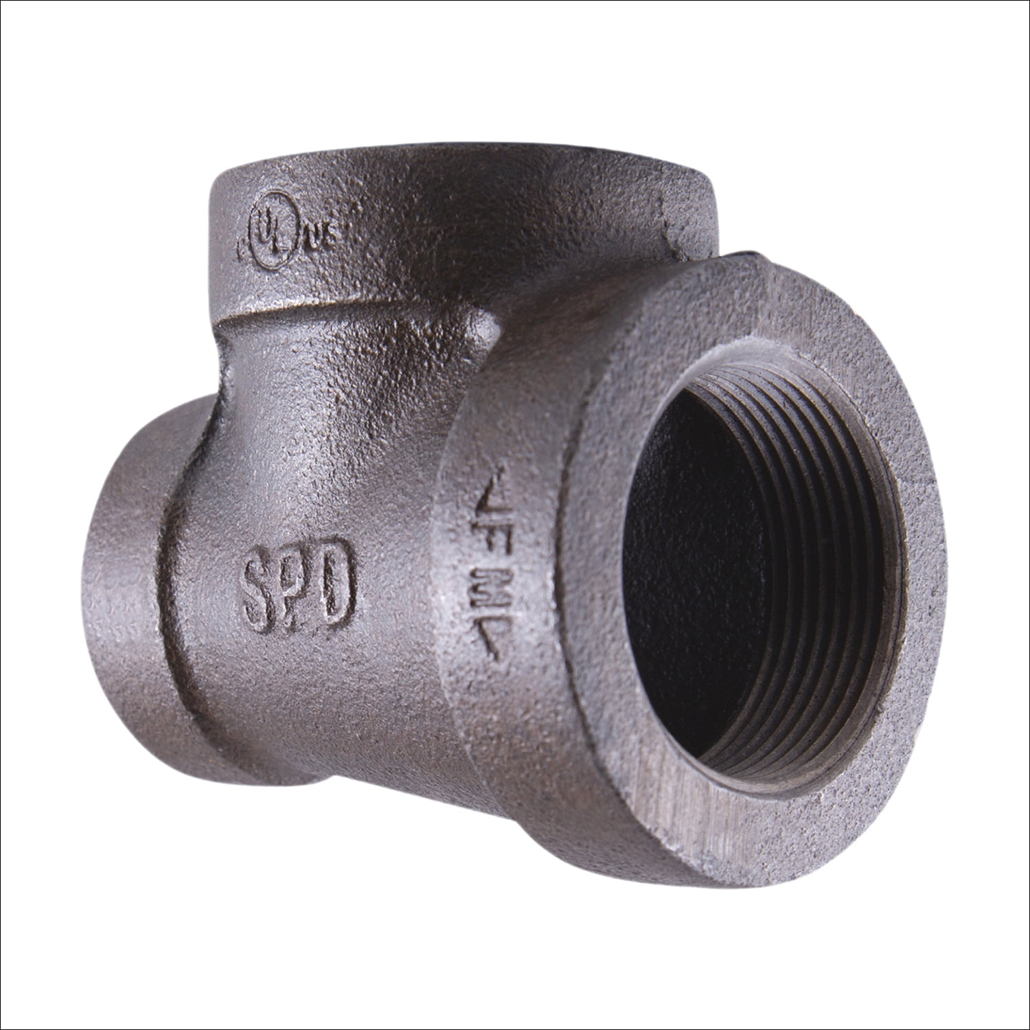 Supply Giant 2" x 1" x 1-1/2" BLack Pipe Fitting Reducing Tee Cast Iron ...