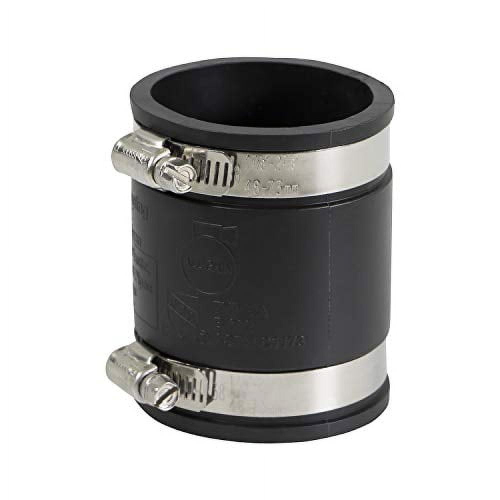 Supply Giant 6I47 Flexible PVC Coupling With Stainless Steel Clamps, 2 ...