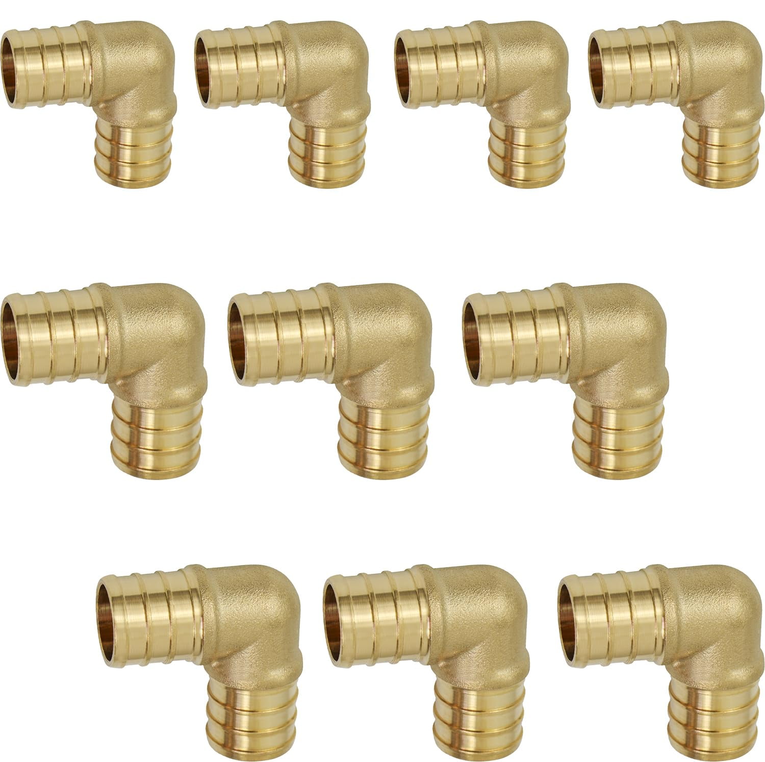 Supply Giant QYMO0058-10 PEX X PEX 90 Degree Elbow Barb Pipe Fitting 5/8" Brass - Walmart.com