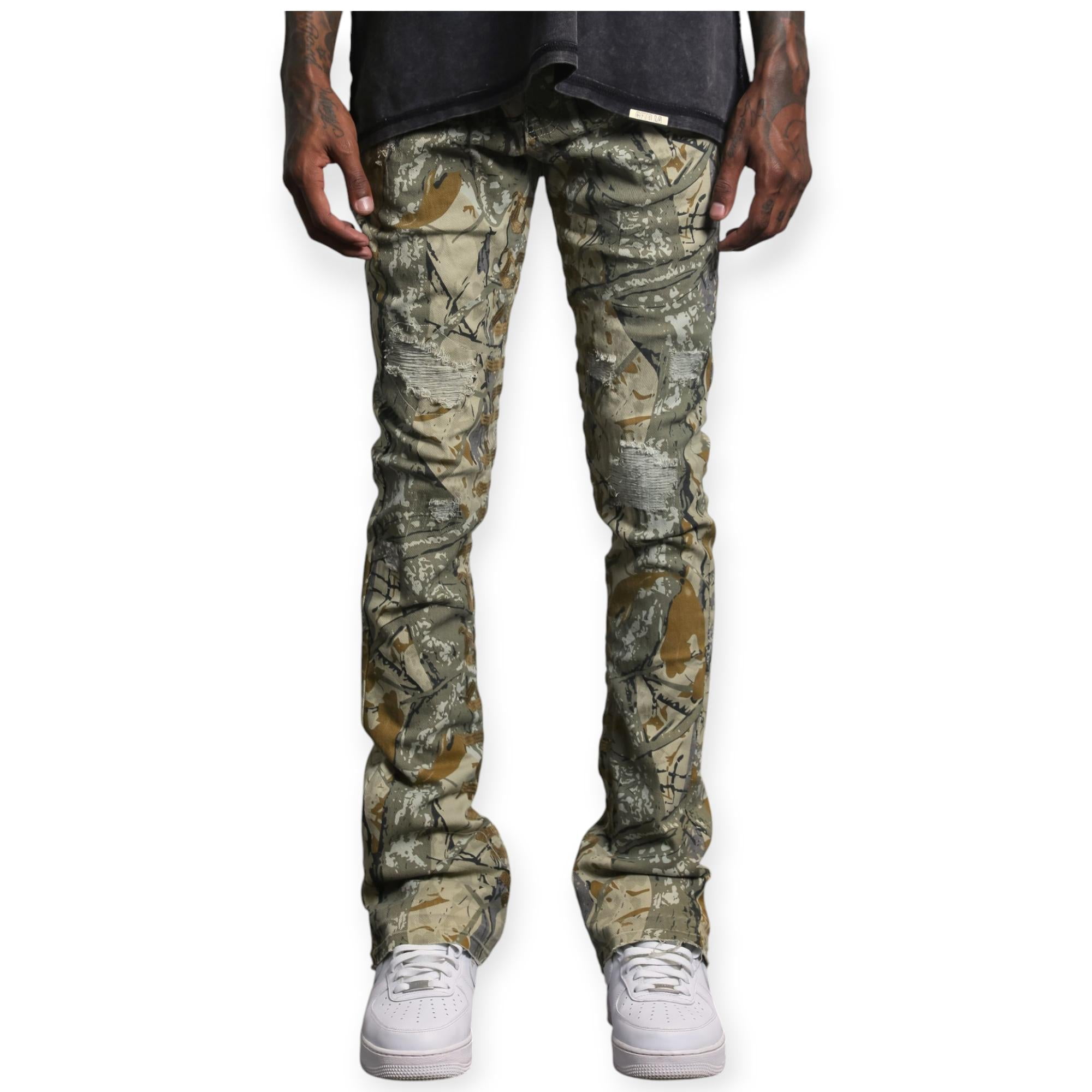 Supply Studios Men Stacked Ruthless Old English Jeans (Real Tree ...