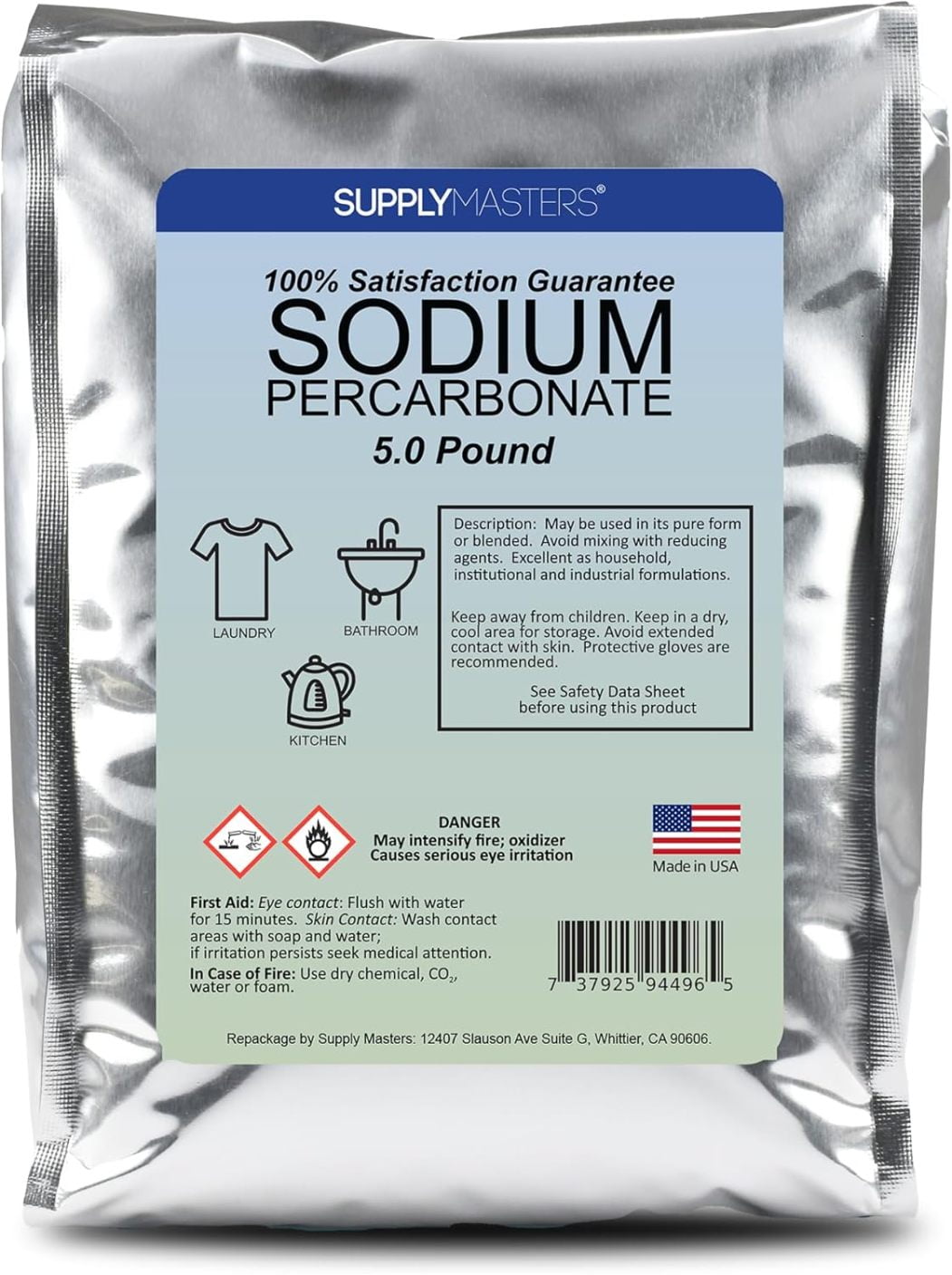 SupplyMasters Sodium Percarbonate Powder 5 lbs Pack - Oxygen Source ...