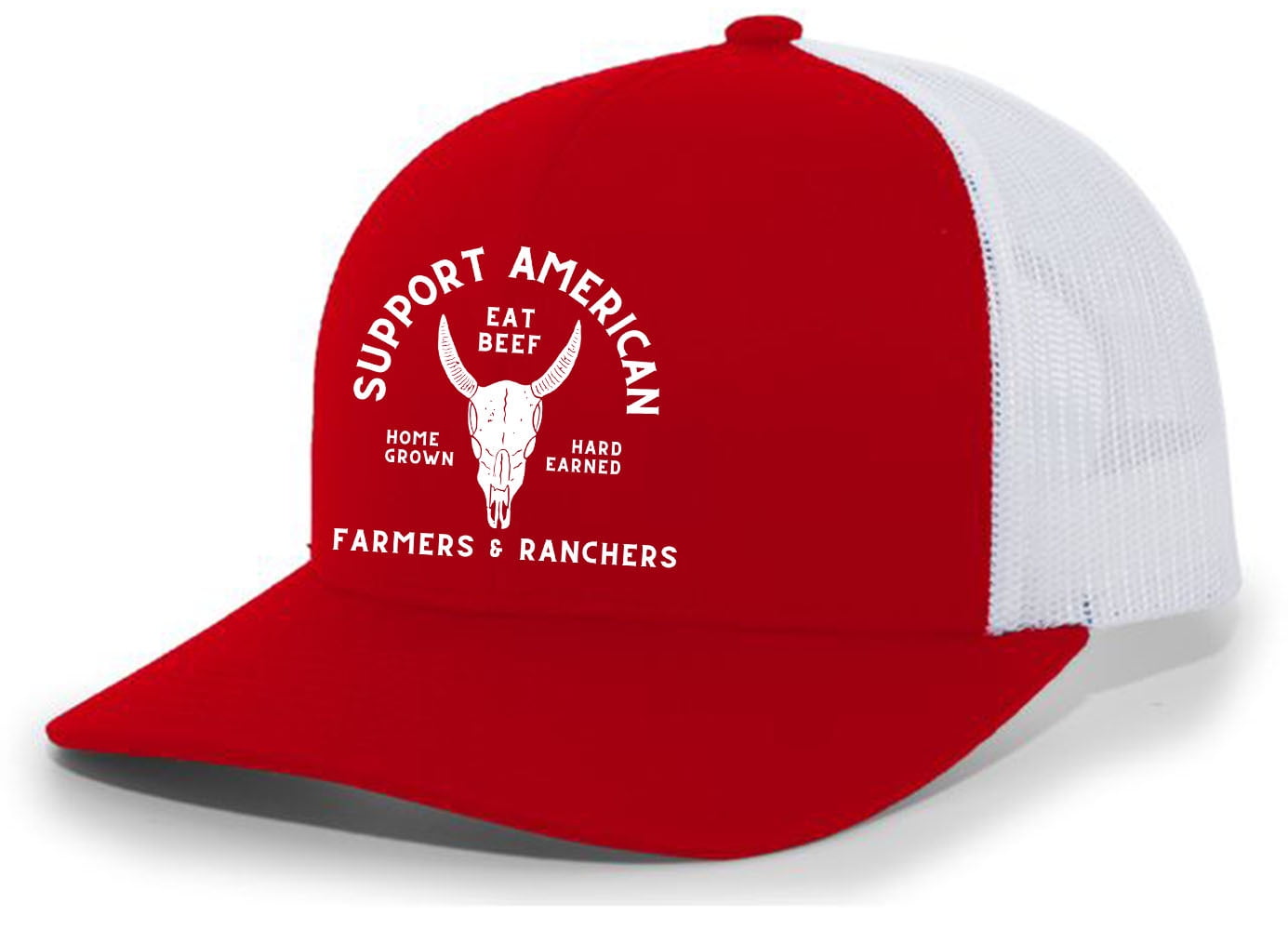 Support American Farmers Eat Beef Cattle Skull Farm to Table Mens ...