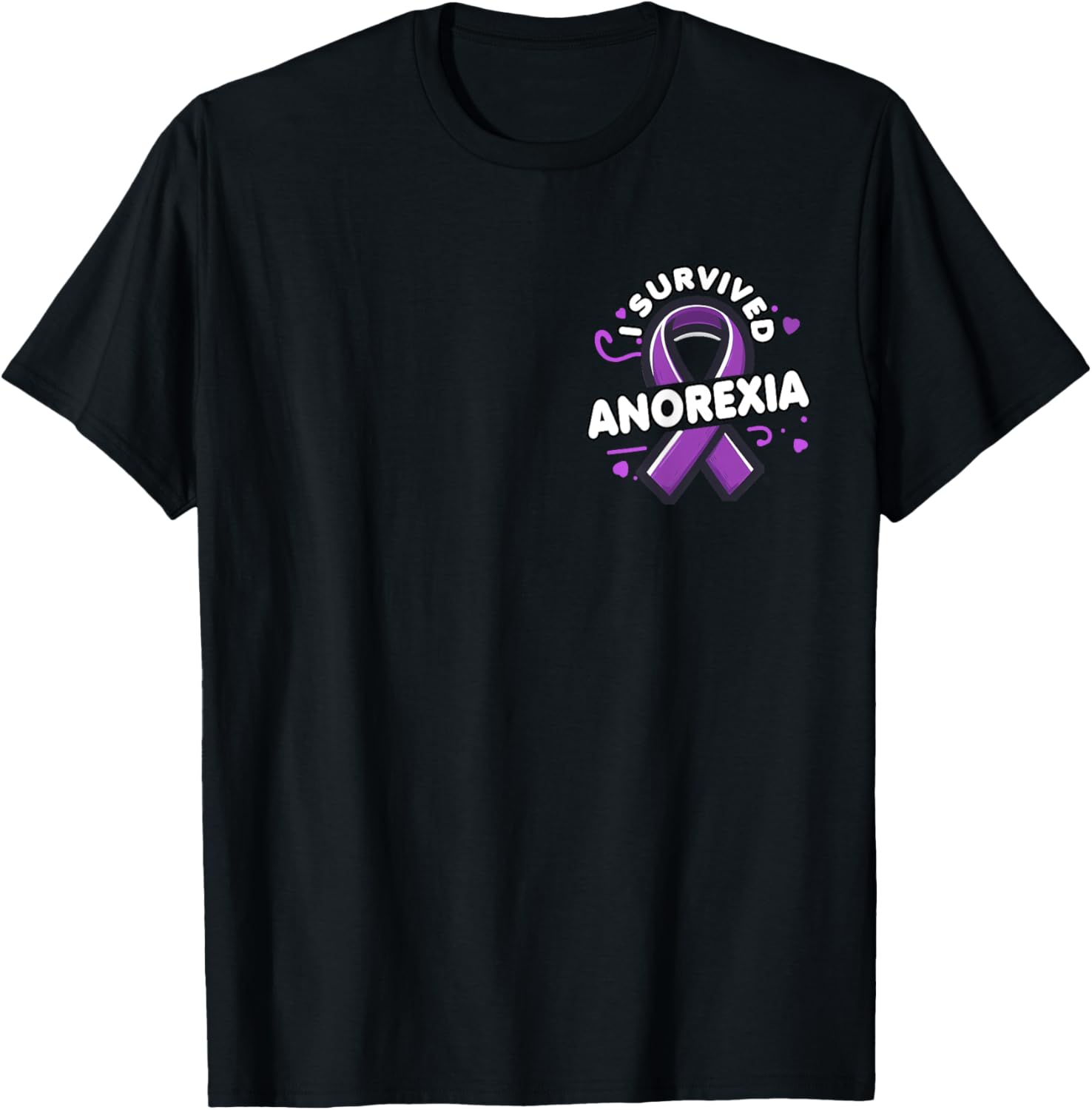 Support Anorexia Recovery Ribbon - I survived Anorexia T-Shirt ...