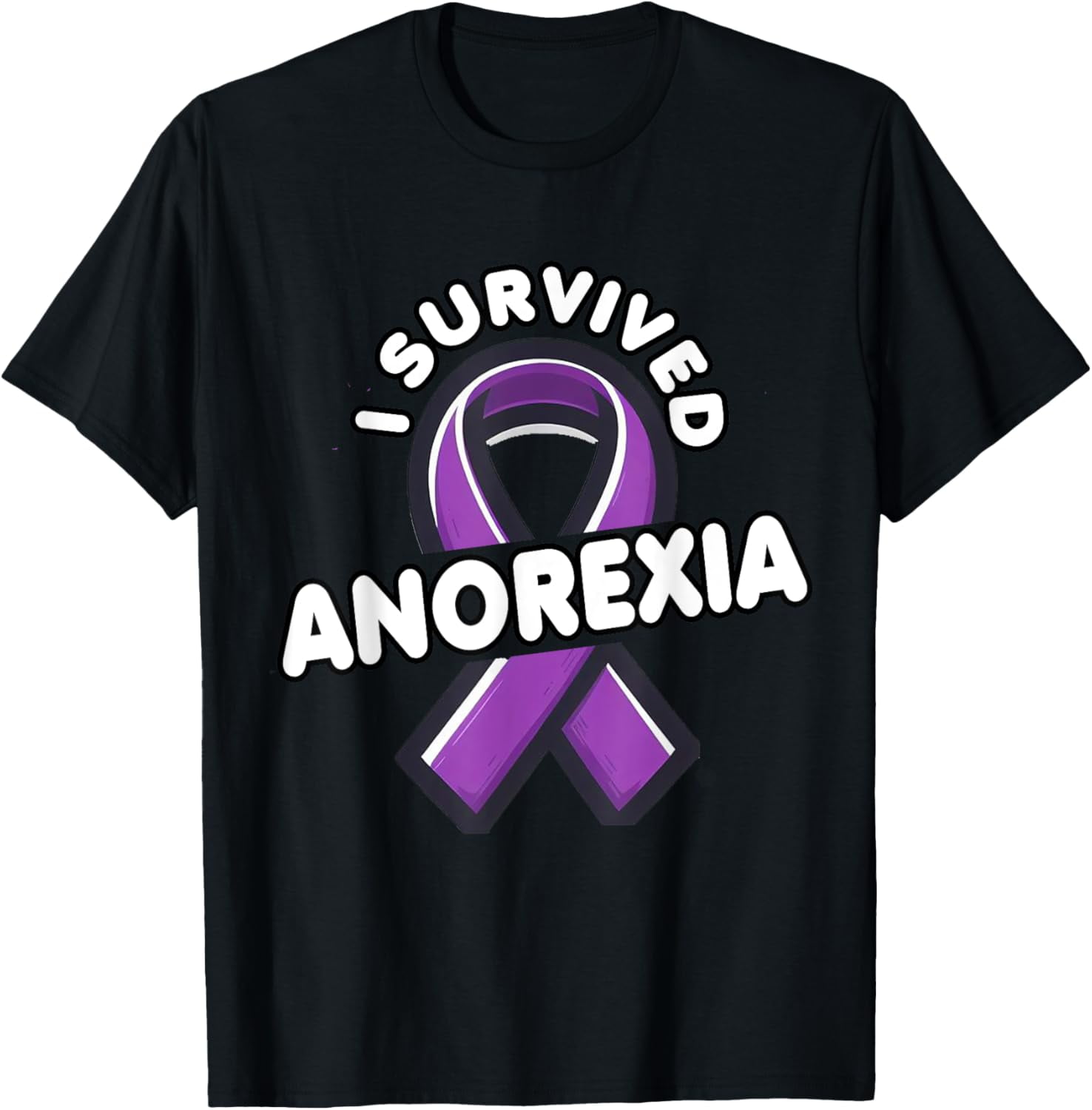 Support Anorexia Recovery Ribbon - I survived Anorexia T-Shirt ...