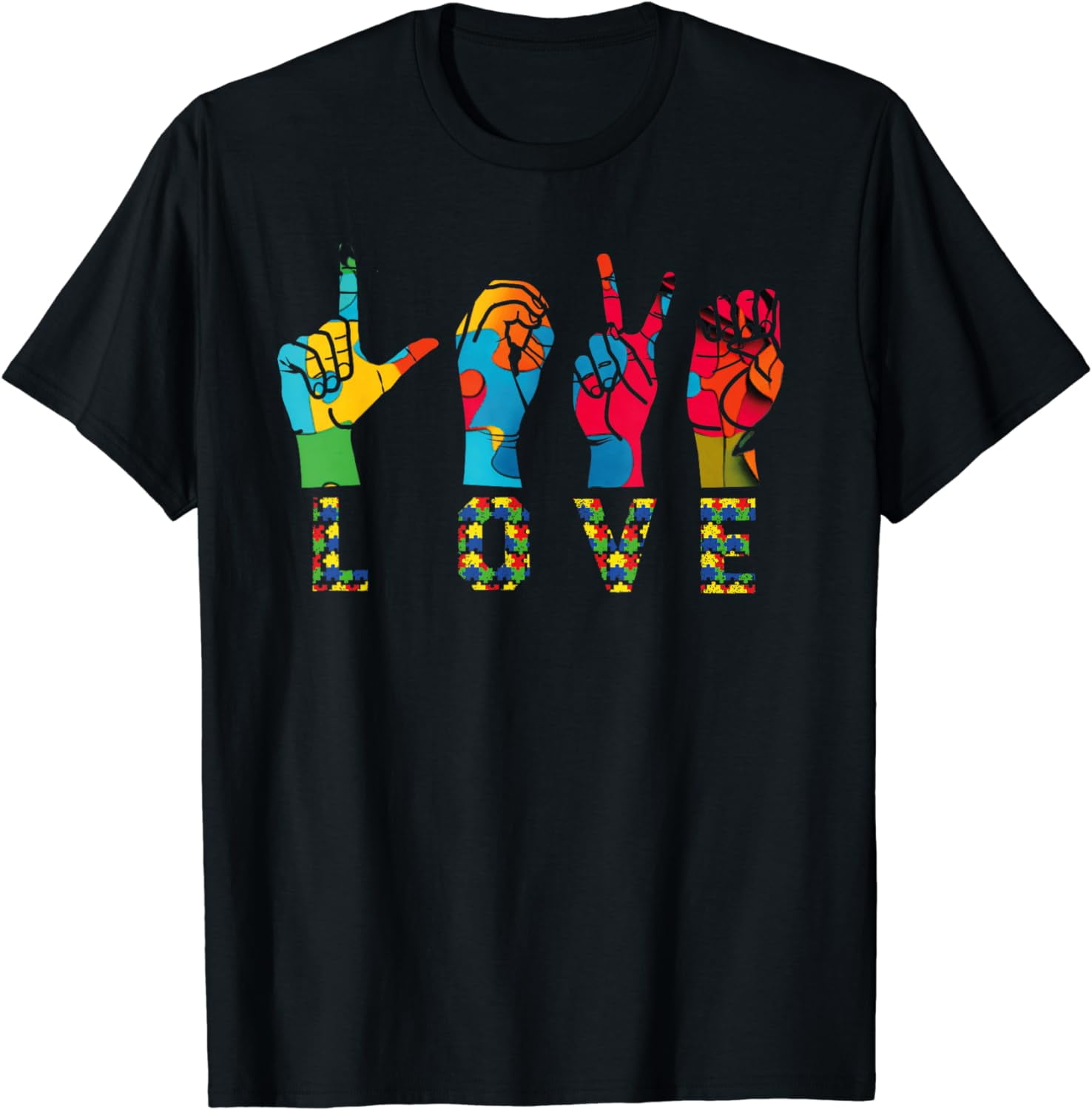 Support Autism Love Sign Language Shirt, Boys Girls Kids ASL T-Shirt ...