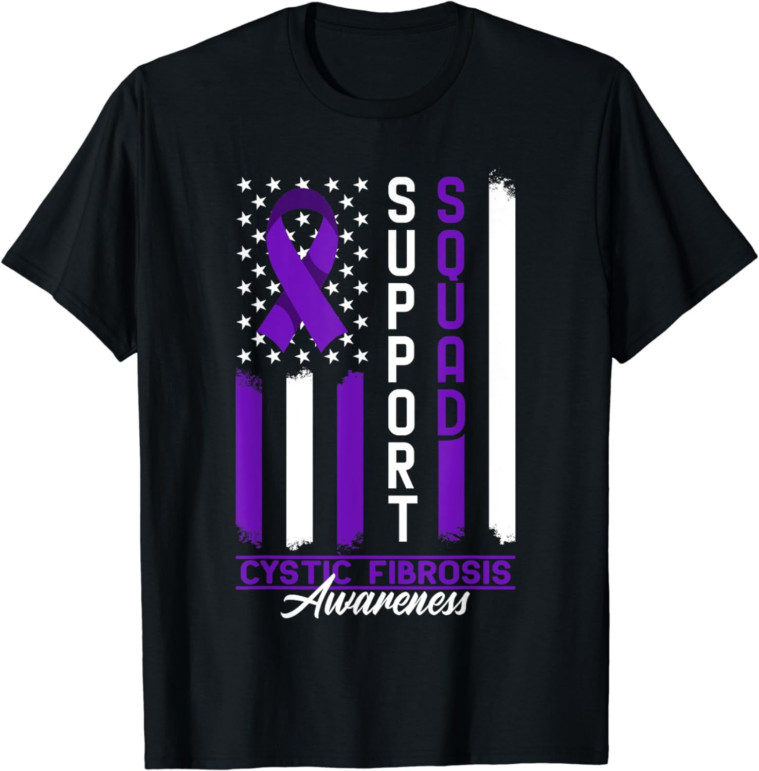 Support Awareness Squad I Lung Infections & Cystic Fibrosis Cotton T-Shirt - Walmart.com